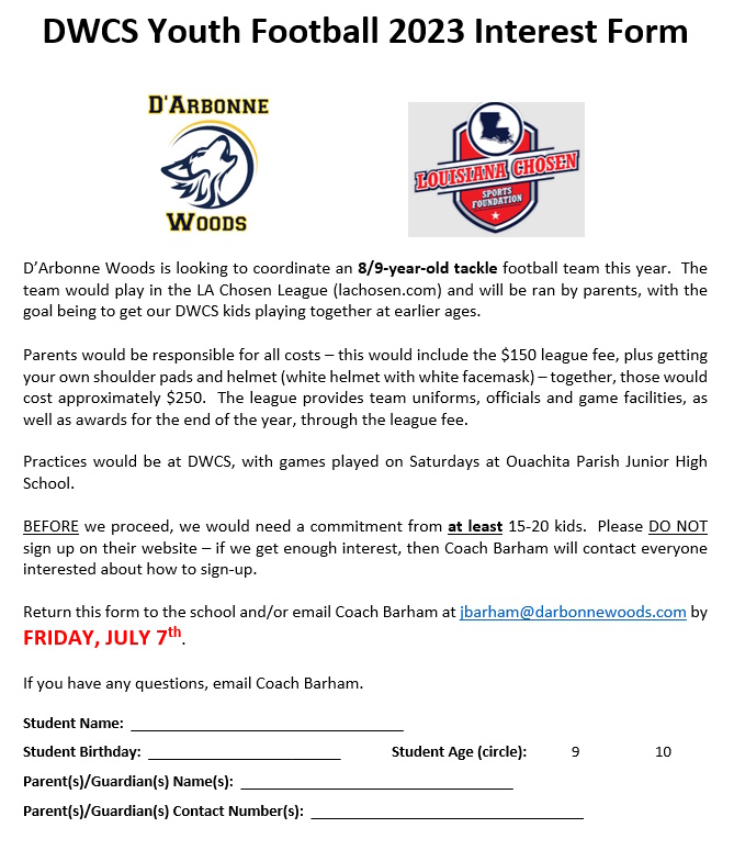 Athletics Archives - D'Arbonne Woods Charter School